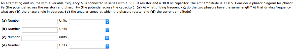 Solved An alternating emf source with a variable frequency | Chegg.com