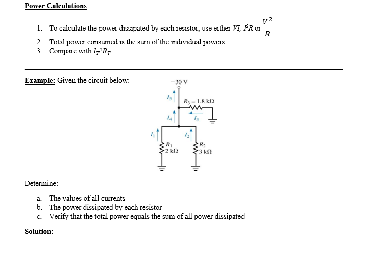 Solved Power Calculations 1. To calculate the power | Chegg.com