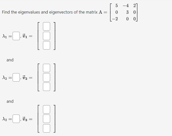 Solved Find the eigenvalues and eigenvectors of the matrix | Chegg.com