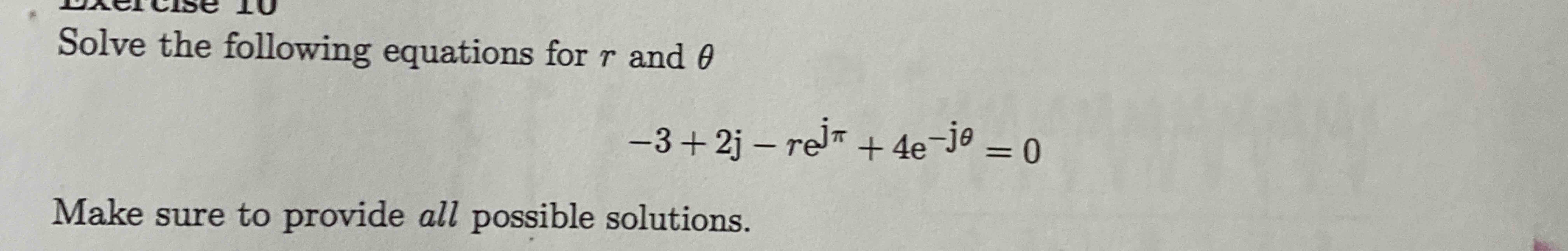 Solved Solve the following equations for r ﻿and | Chegg.com