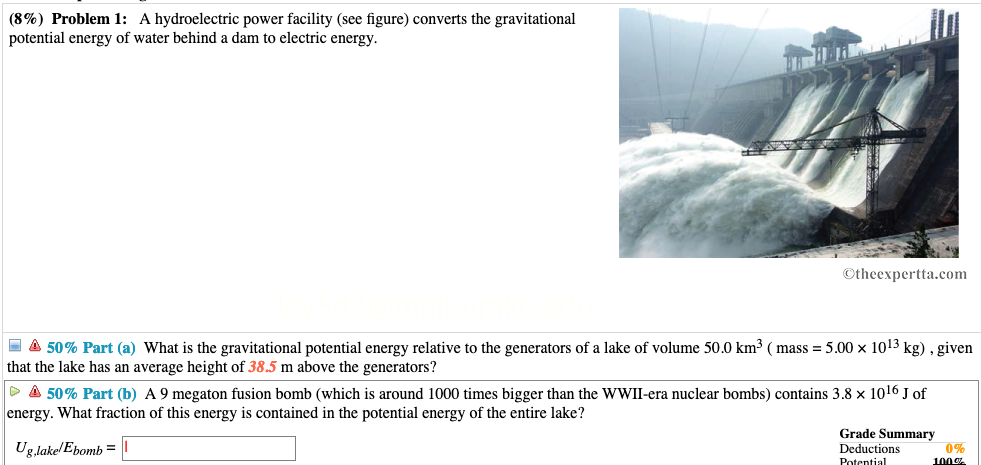 Solved: (8%) Problem 1: A Hydroelectric Power Facility (se... | Chegg.com