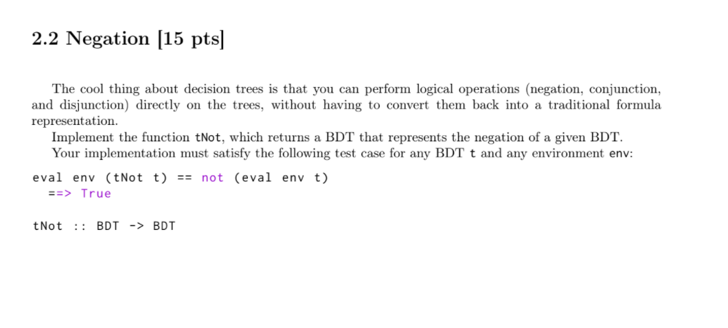 Solved Q2: Datatypes and Recursion: Decision Trees (60 pts] | Chegg.com