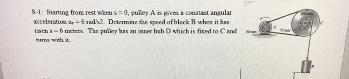 Solved 8-1: Starting from rest when s 0, pulley A is given a | Chegg.com