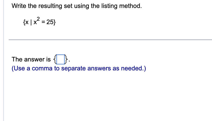 Solved Write the resulting set using the listing method. | Chegg.com