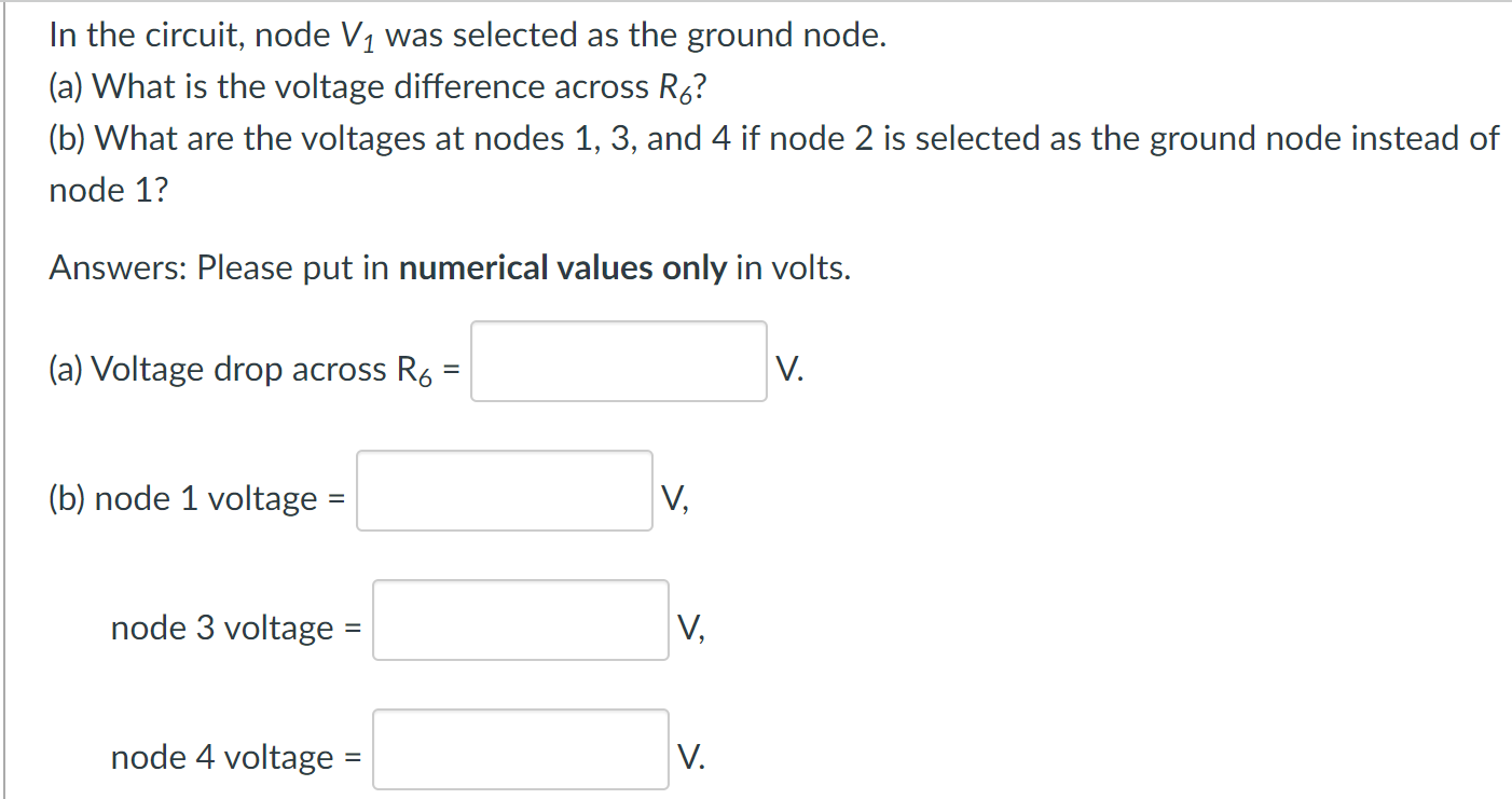 In the circuit, node V1 was selected as the ground | Chegg.com