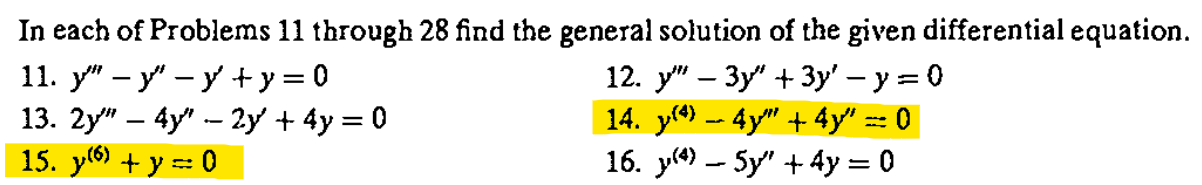 Solved In each of Problems 11 through 28 find the general | Chegg.com