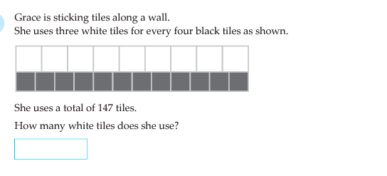 Solved Grace is sticking tiles along a wall. She uses three | Chegg.com