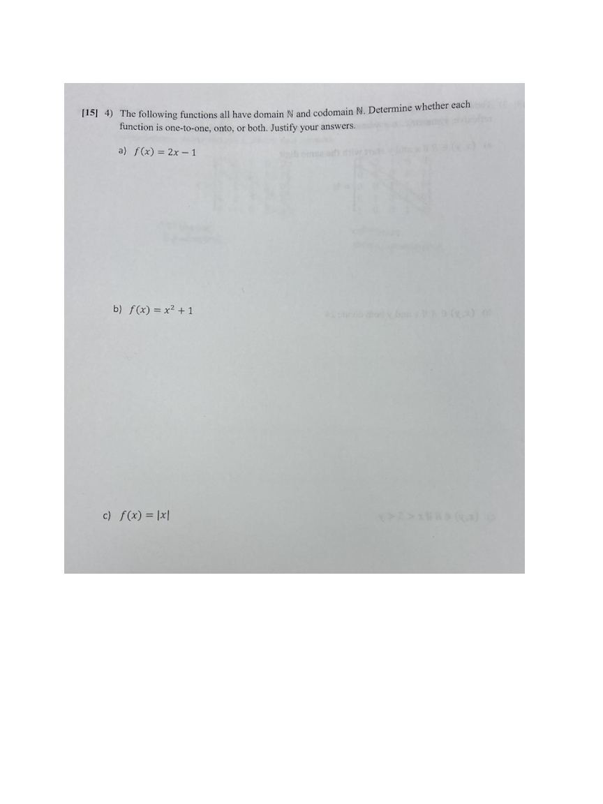 Solved The following functions all have domain N and domain | Chegg.com