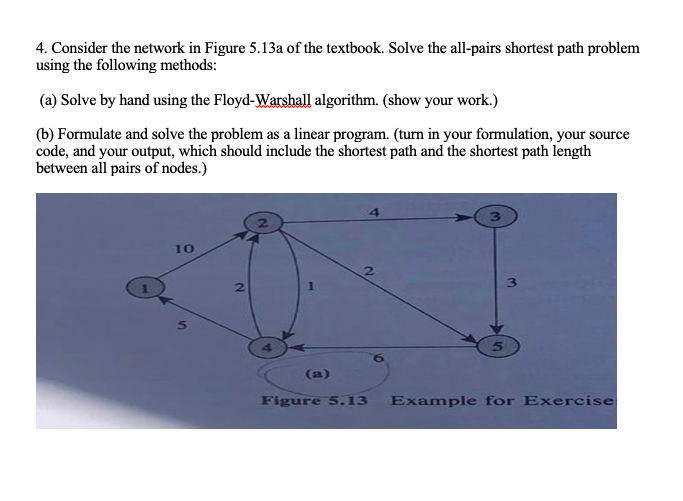 Solved 4. Consider the network in Figure 5.13a of the | Chegg.com