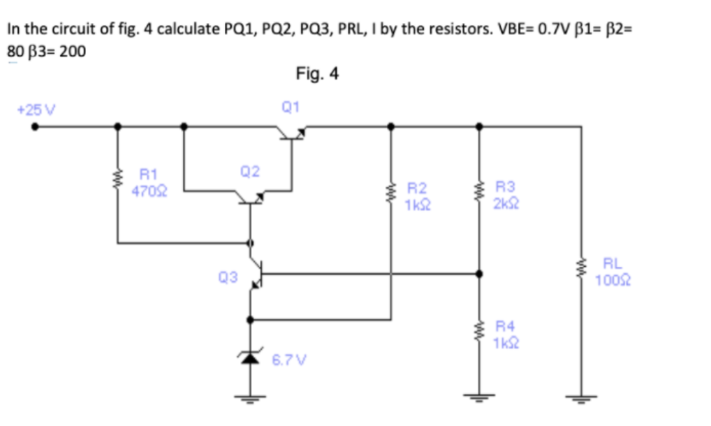 Solved In the circuit of fig. 4 calculate PQ1, PQ2, PQ3, | Chegg.com