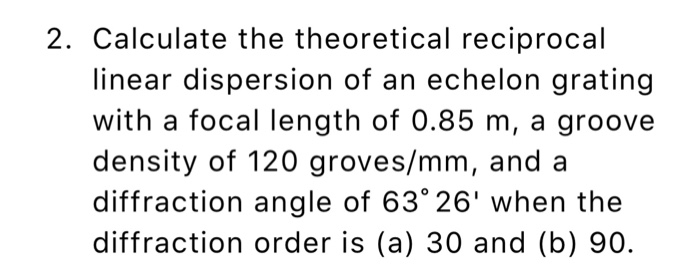 Solved 2. Calculate the theoretical reciprocal linear | Chegg.com