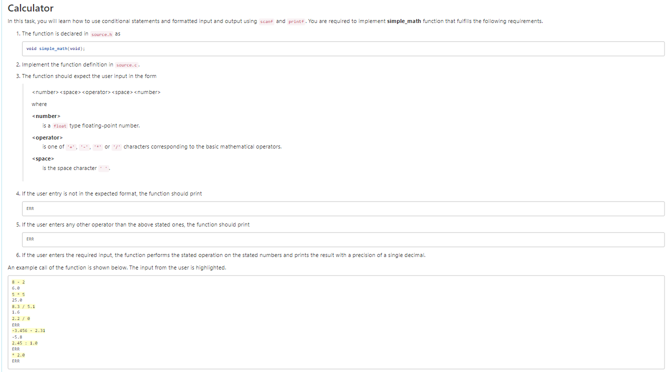 Solved Calculator In this task, you will learn how to use | Chegg.com
