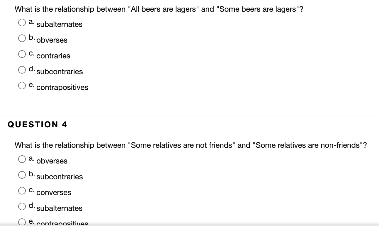 Solved What is the relationship between "All beers are | Chegg.com