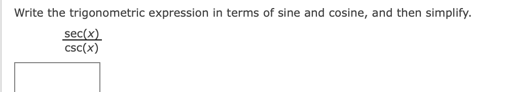 Solved Write the trigonometric expression in terms of sine | Chegg.com