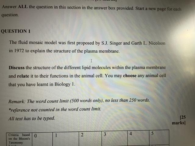 [Solved]: Answer ALL the question in this section in the a