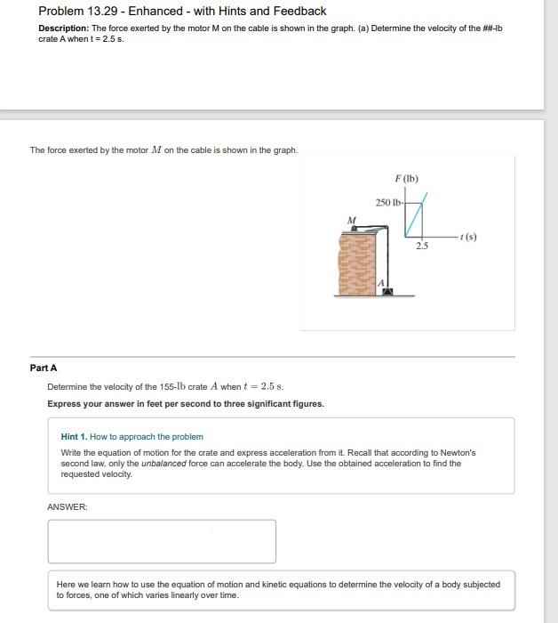 Solved Problem 13.29 - Enhanced - with Hints and Feedback | Chegg.com