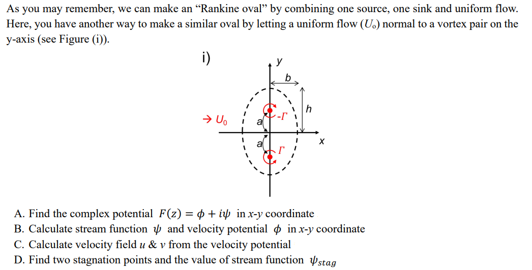 Solved As you may remember, we can make an “Rankine oval” by | Chegg.com