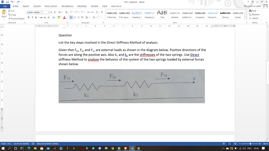 Solved MIC Ouestion - Word X WS. FILE HOME INSERT DESIGN | Chegg.com