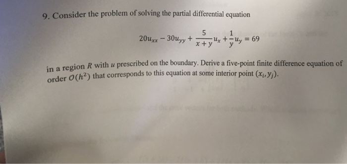 Solved 9. Consider the problem of solving the partial | Chegg.com