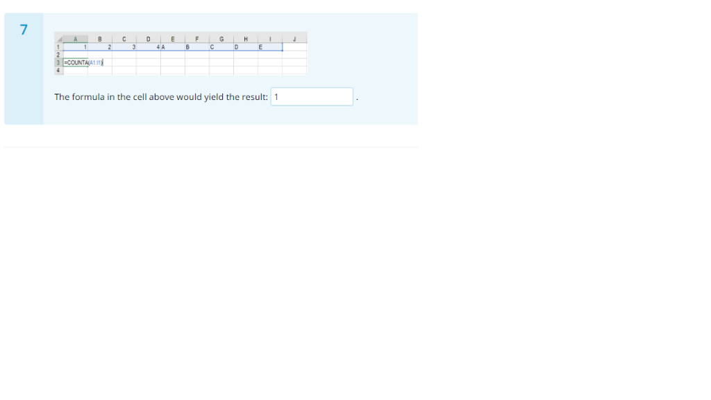 Solved 1 To return the value of the cell D8, the formula | Chegg.com