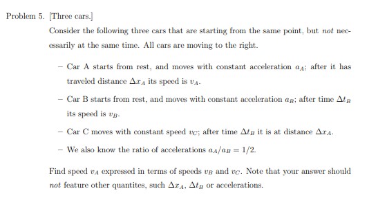 Solved Problem 5. [Three cars.]Consider the following three | Chegg.com