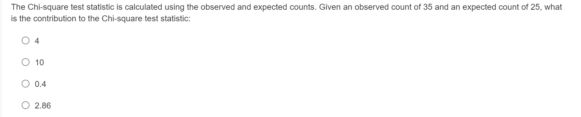 Solved The Chi Square Test Statistic Is Calculated Using The