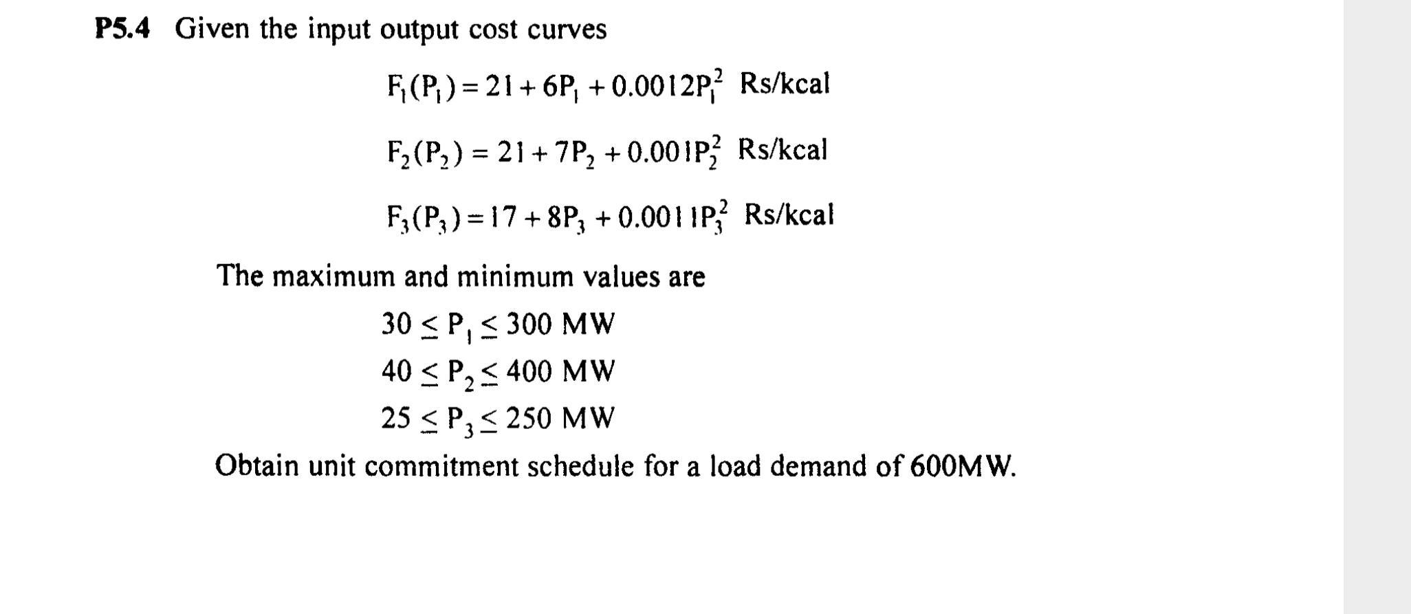 Solved P5.4 Given the input output cost curves | Chegg.com