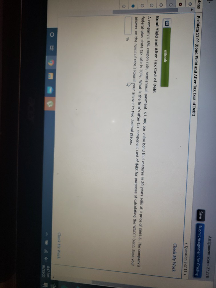 Solved Assignment Score: 27.27% tions Problem 11-09 (Bond | Chegg.com