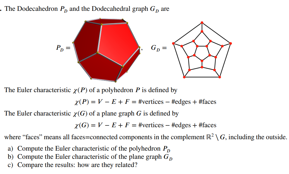 Solved The Dodecahedron PD and the Dodecahedral graph GD are | Chegg.com
