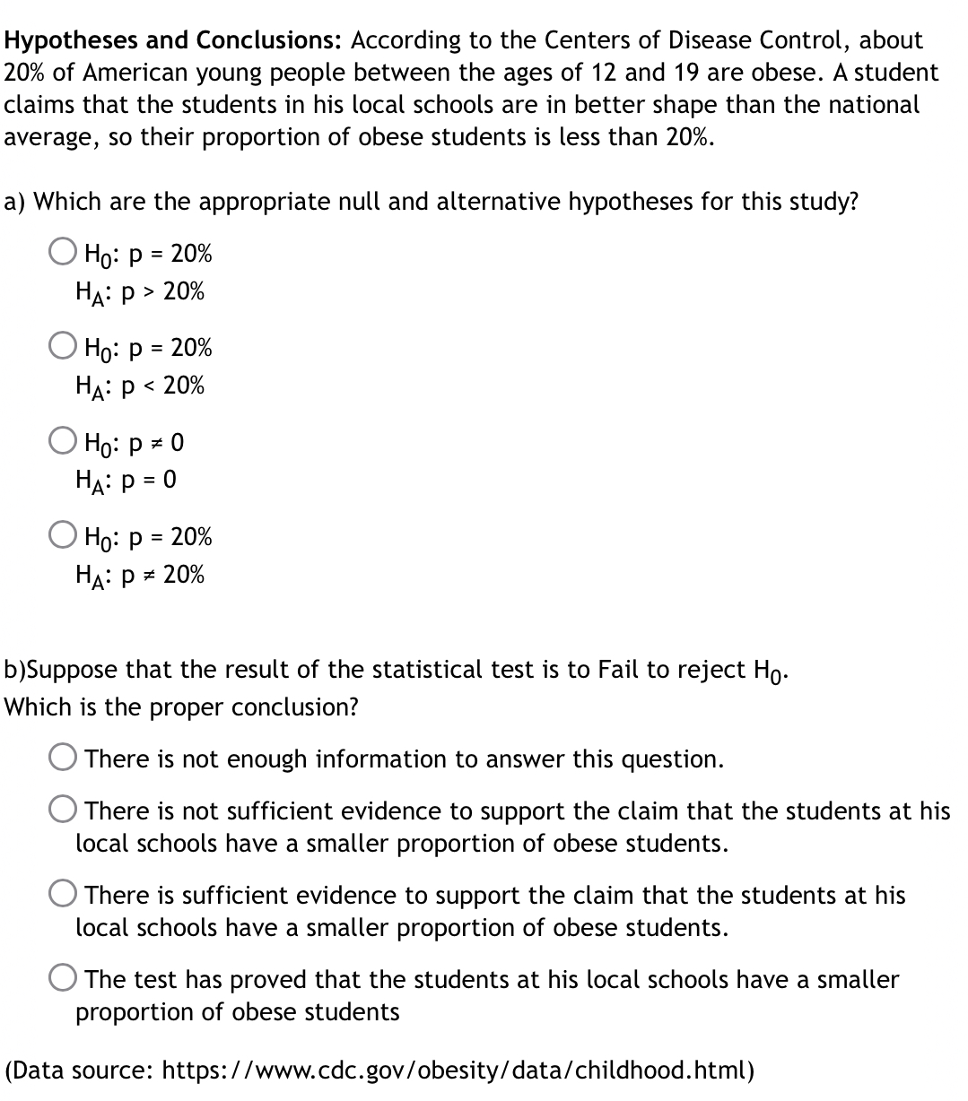 Solved Hypotheses and Conclusions: According to the Centers | Chegg.com