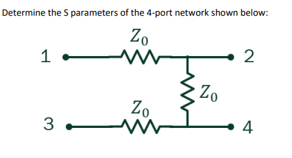 Solved Determine the S parameters of the 4-port network | Chegg.com