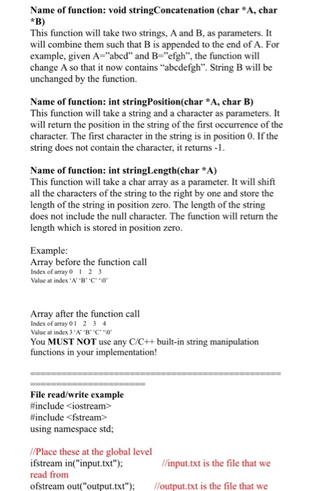 Solved Name Of Function Void Stringconcatenation Char A 2614