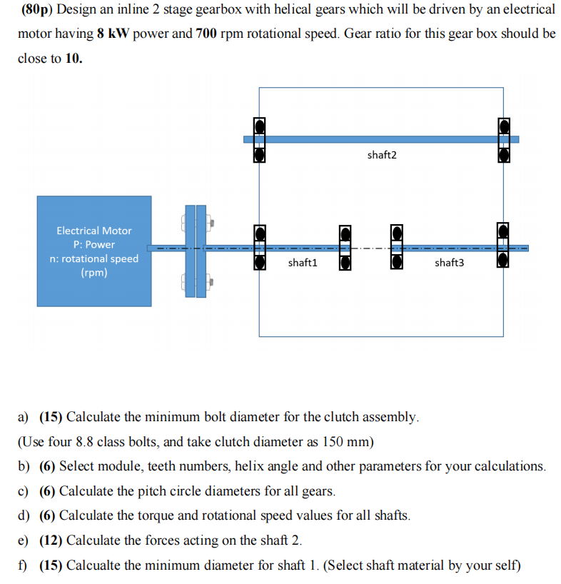 (80p) Design an inline 2 stage gearbox with helical | Chegg.com
