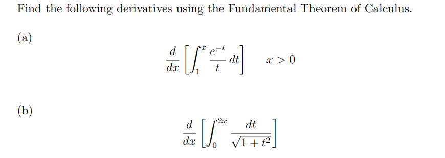 Solved Find the following derivatives using the Fundamental | Chegg.com