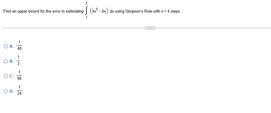 Solved Find an upper bound for the error in estimating | Chegg.com