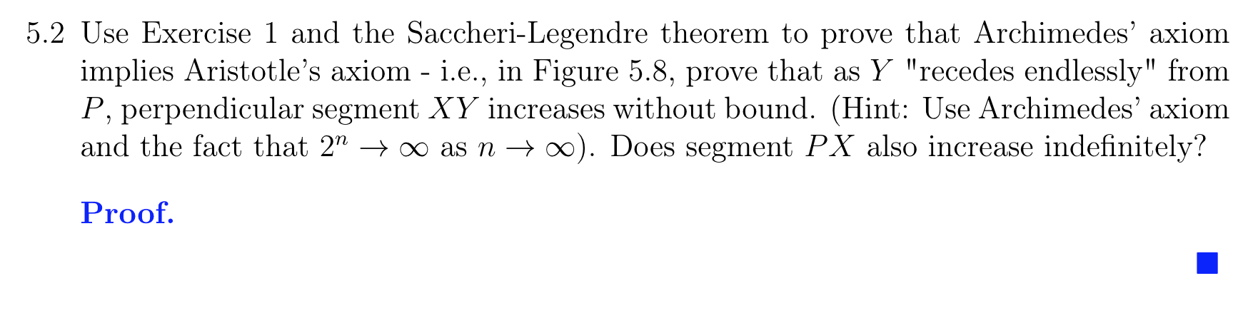 Solved 5.2 Use Exercise 1 and the Saccheri-Legendre theorem | Chegg.com
