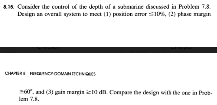 8.15. Consider the control of the depth of a | Chegg.com