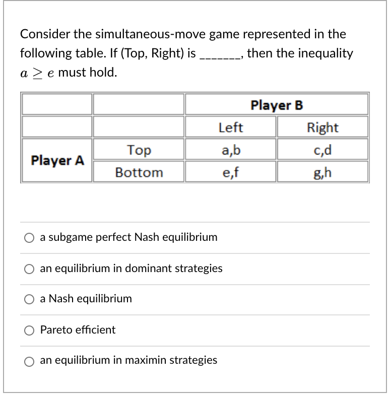 Solved Consider the simultaneous-move game represented in | Chegg.com