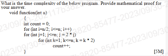 Solved What Is The Time Complexity Of The Below Program