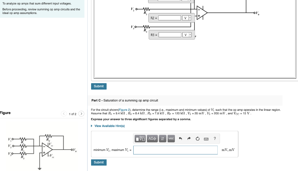 Solved To analyze op amps that sum different input voltages. | Chegg.com