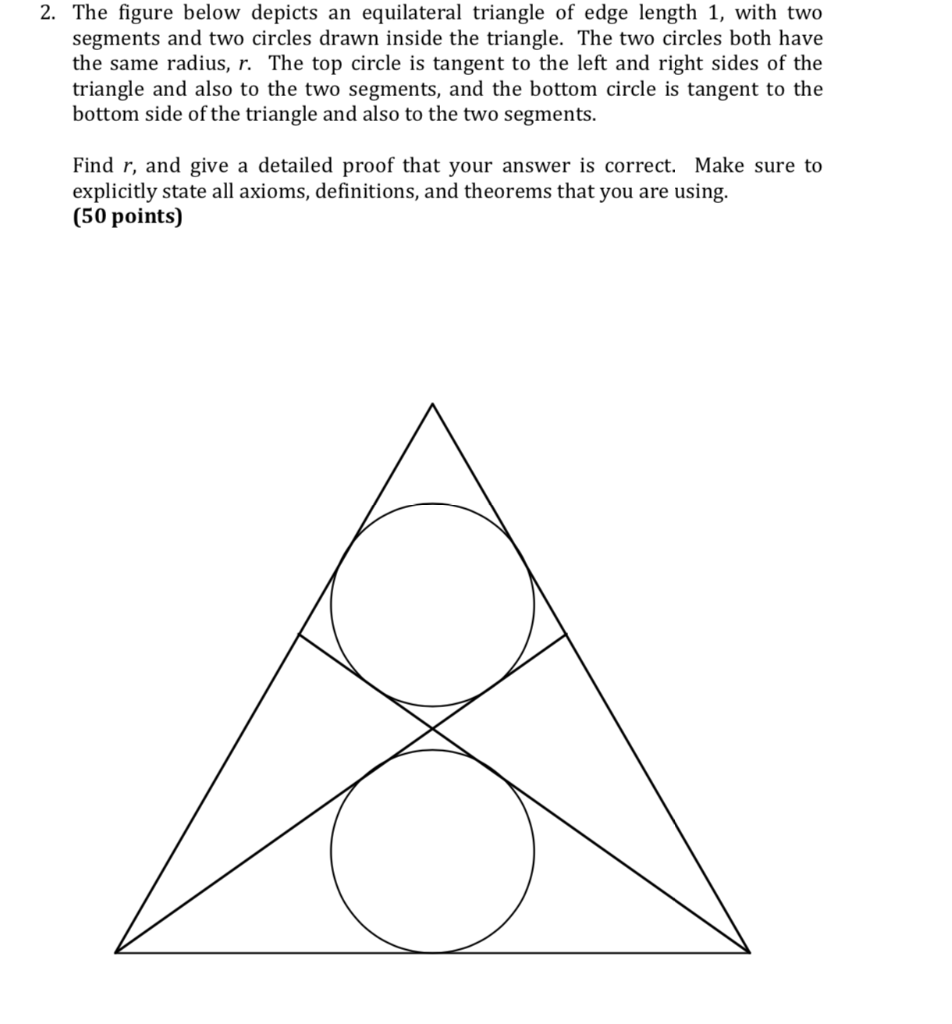 Solved 1. The figure below shows three circles of radius r | Chegg.com