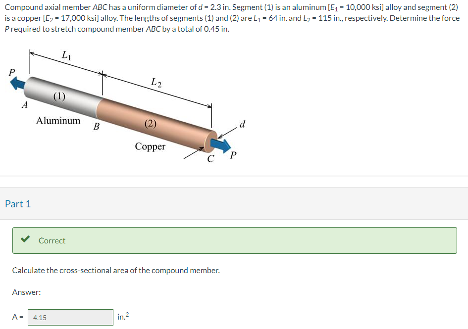 Solved Calculate the combined deformation in terms of the | Chegg.com
