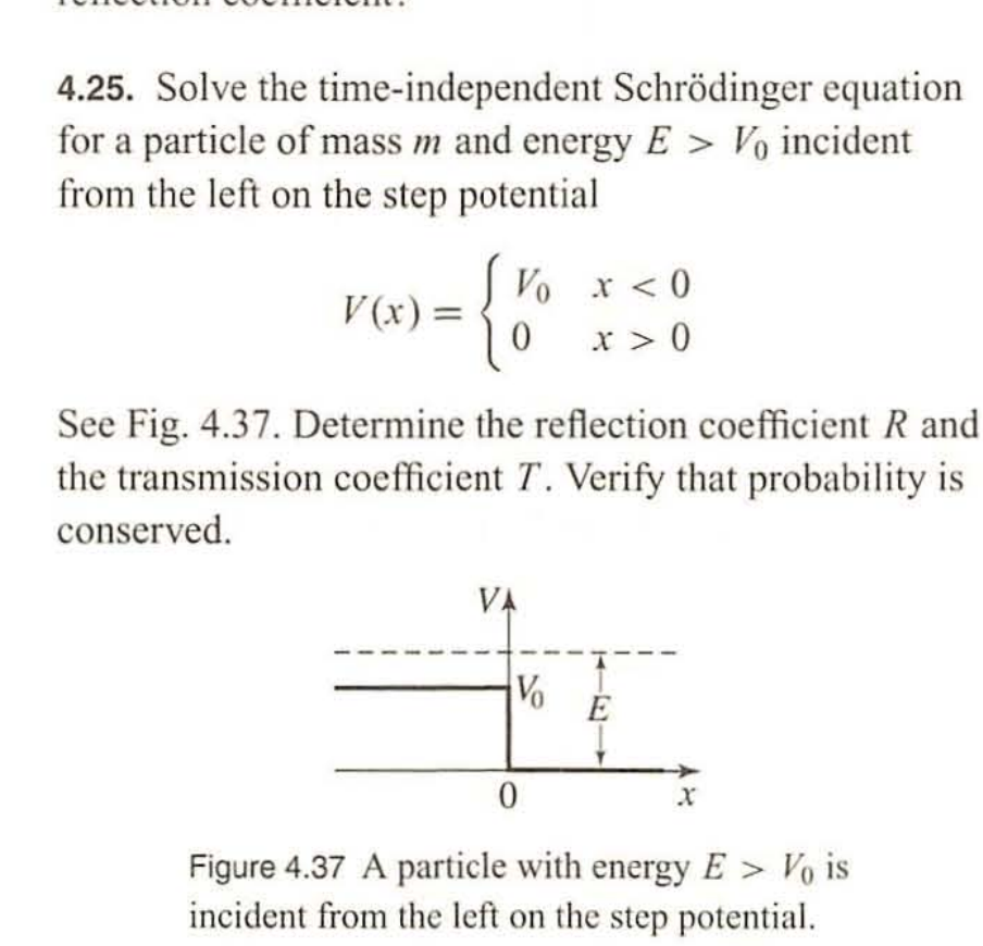 Solved 4.25. Solve the time-independent Schrod inger | Chegg.com