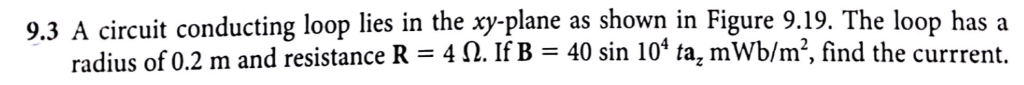 Solved 9.3 A circuit conducting loop lies in the xy-plane as | Chegg.com