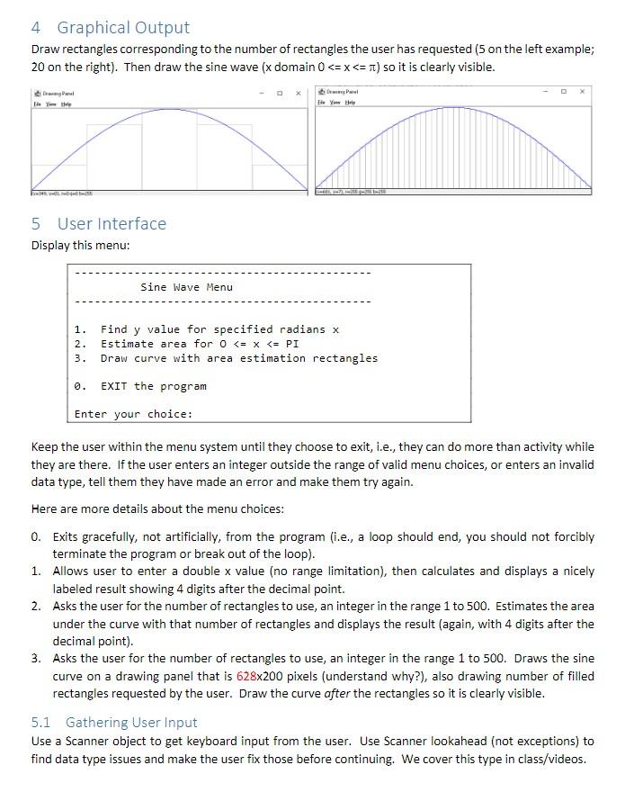 Project 3: Area Under Curve: Sine Wave 1 Objective In | Chegg.com