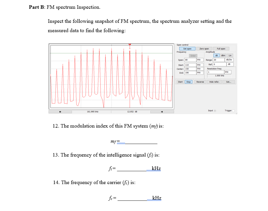 Solved t B: FM spectrum Inspection. Inspect the following | Chegg.com