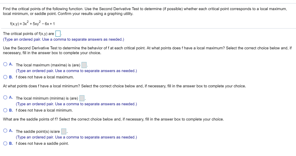 Solved Find the critical points of the following function. | Chegg.com
