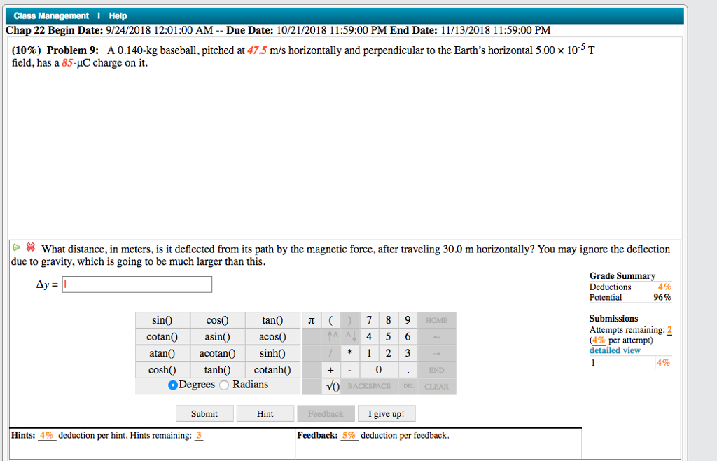 Solved Class I Help Chap 22 Begin Date: 9/24/2018 12:01:00 | Chegg.com