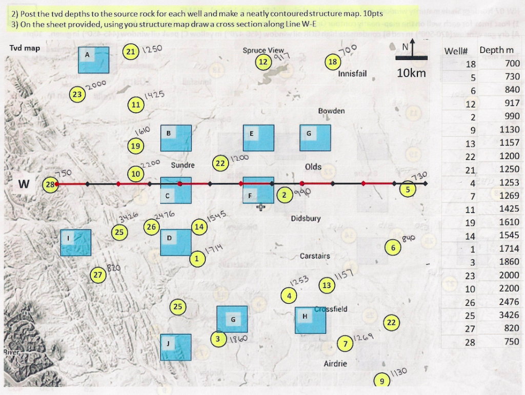 Solved 2) Post the tvd depths to the source rock for each | Chegg.com
