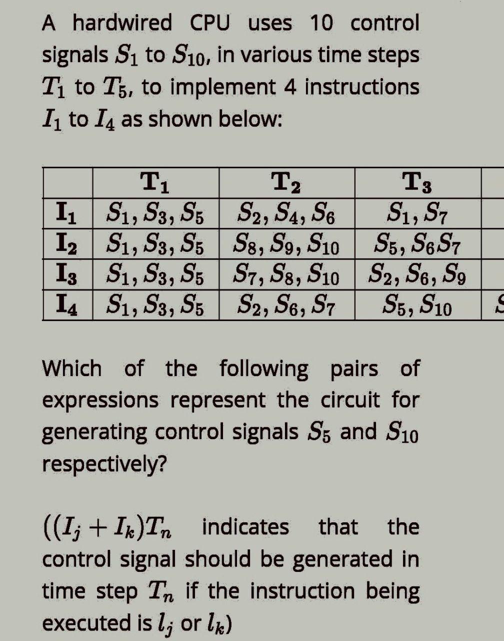 Solved A hardwired CPU uses 10 control signals S1 to S1o, in | Chegg.com
